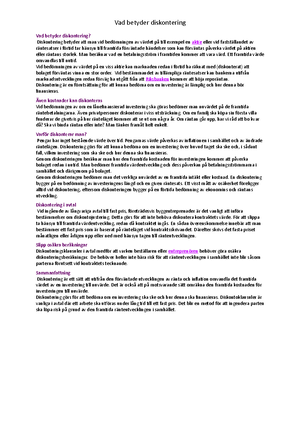 Viktigt att veta kortfattat - Viktigt att veta Budgetering Huvudbudget ...