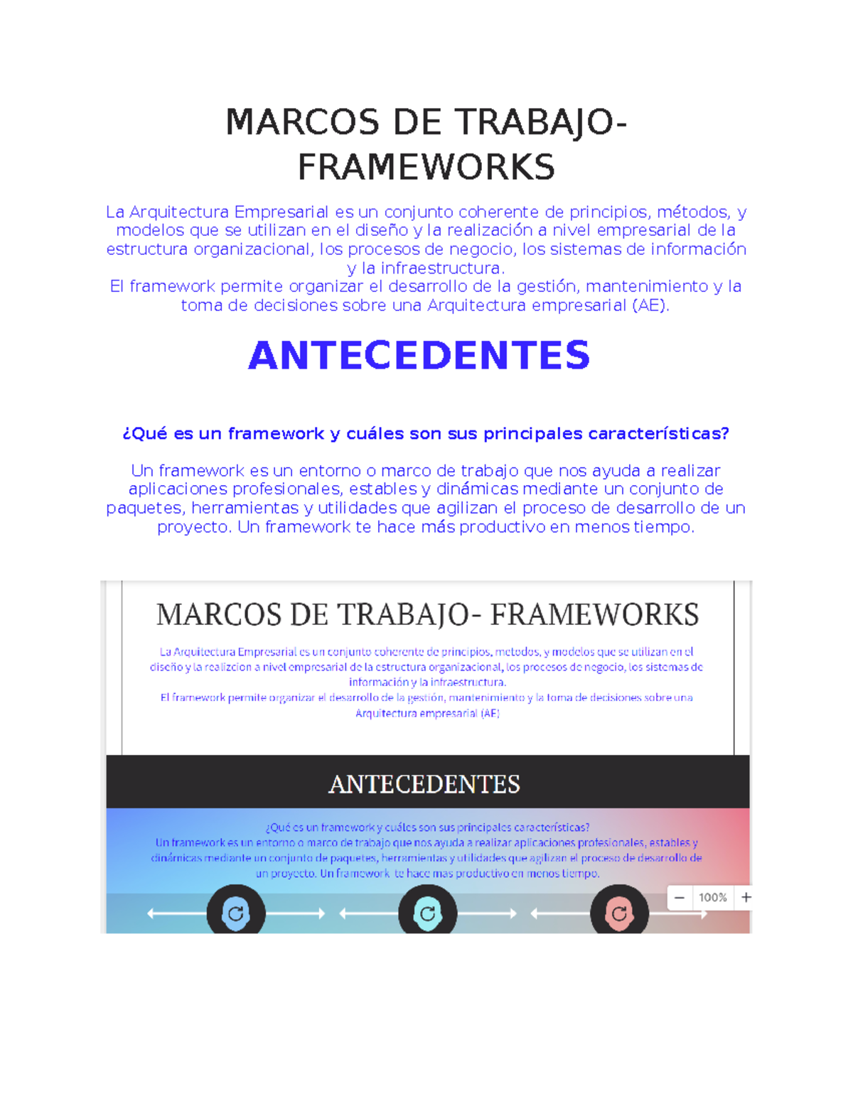 Marcos DE Trabajo - actividad 5 - MARCOS DE TRABAJO- FRAMEWORKS La Arquitectura Empresarial es ...