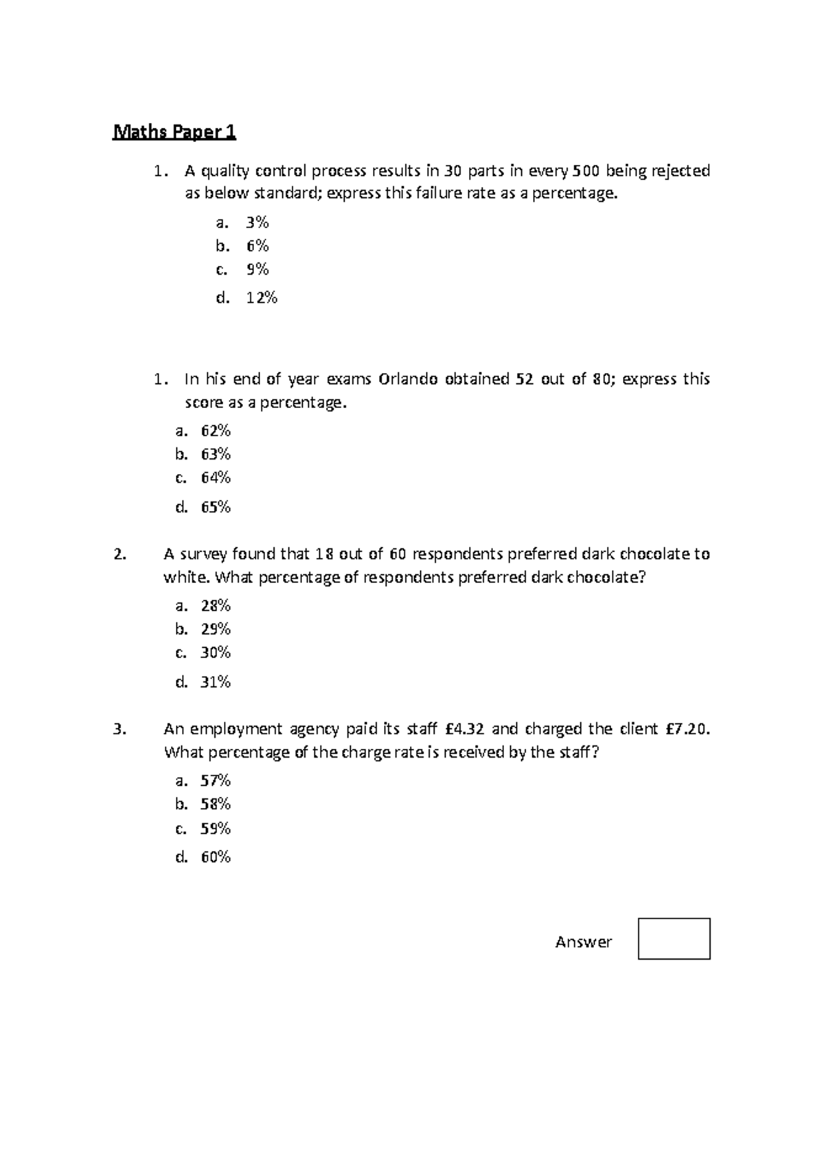 Null-1 - Mining - Maths Paper 1 A quality control process results in 30 ...