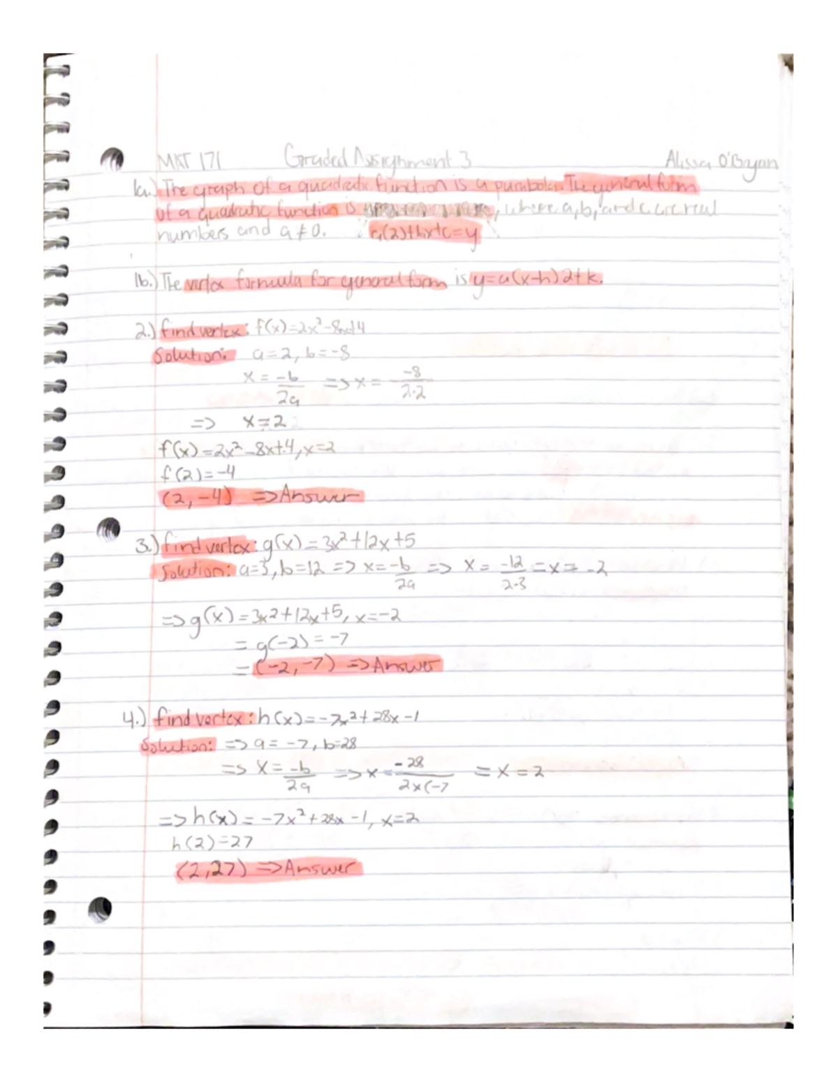 MAT 171 Hw 3 - This is homework for MAT 171 - MAT 171 - Studocu