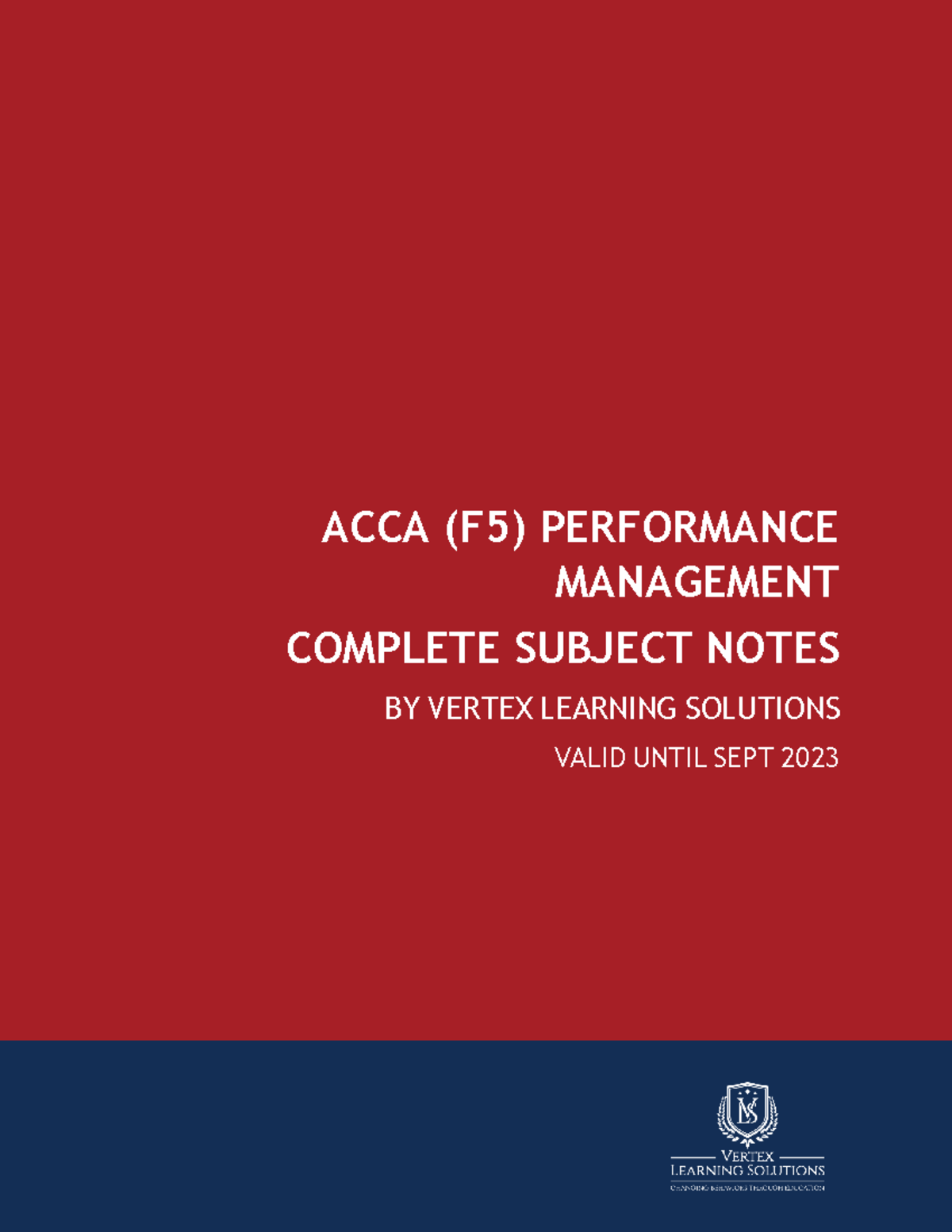 PMSample Notes - okkk - ACCA (F5) PERFORMANCE MANAGEMENT COMPLETE ...