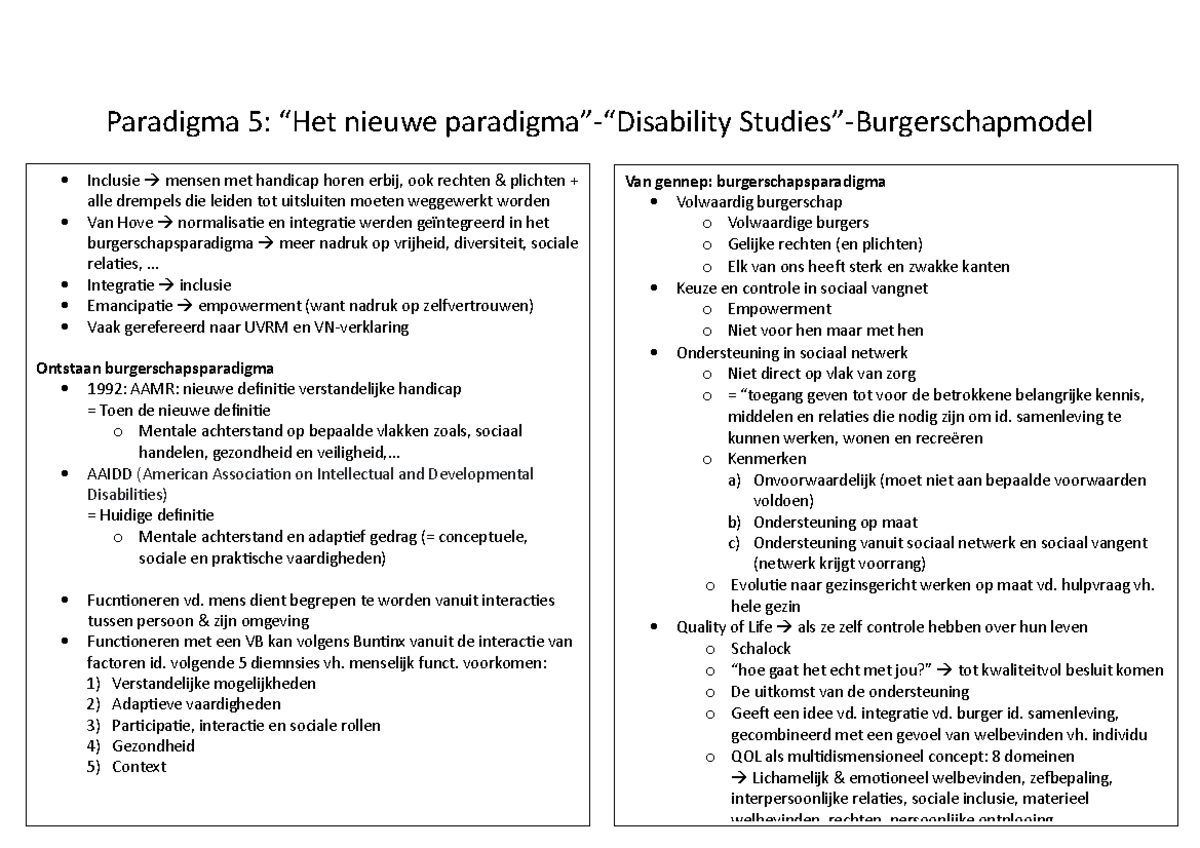Paradigma 5 - samenvatting van cursus en ppt's - Paradigma 5: “Het ...