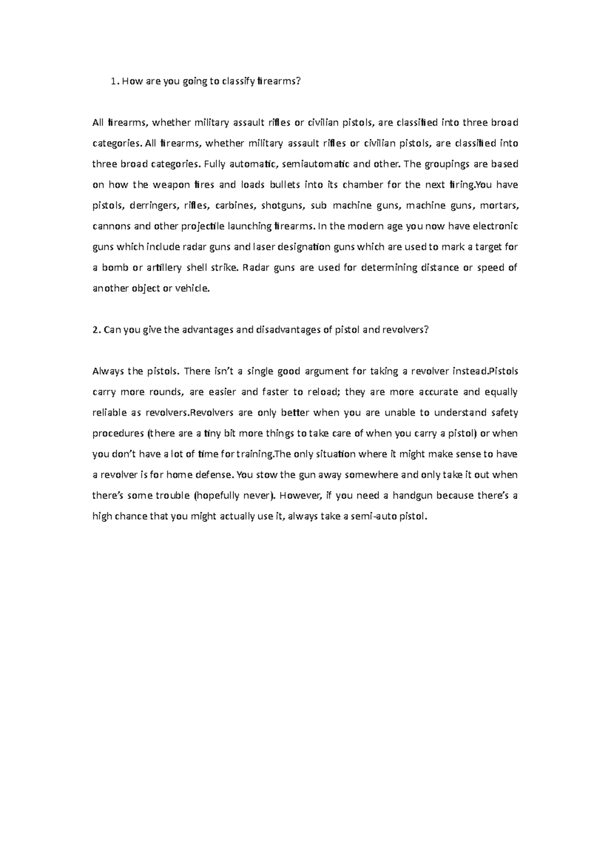 F1-8 - English-Writing-1-8 - How are you going to classify firearms ...