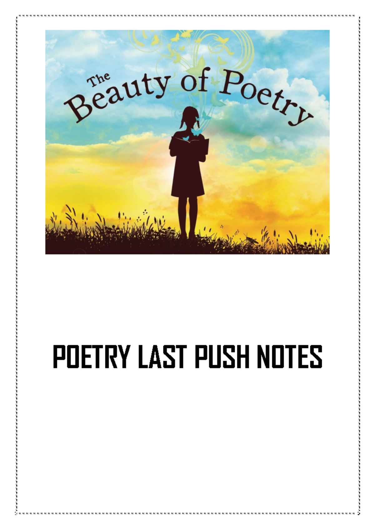 Poetry LAST PUSH Notes 208 - POETRY LAST PUSH NOTES Four Square Poetry ...