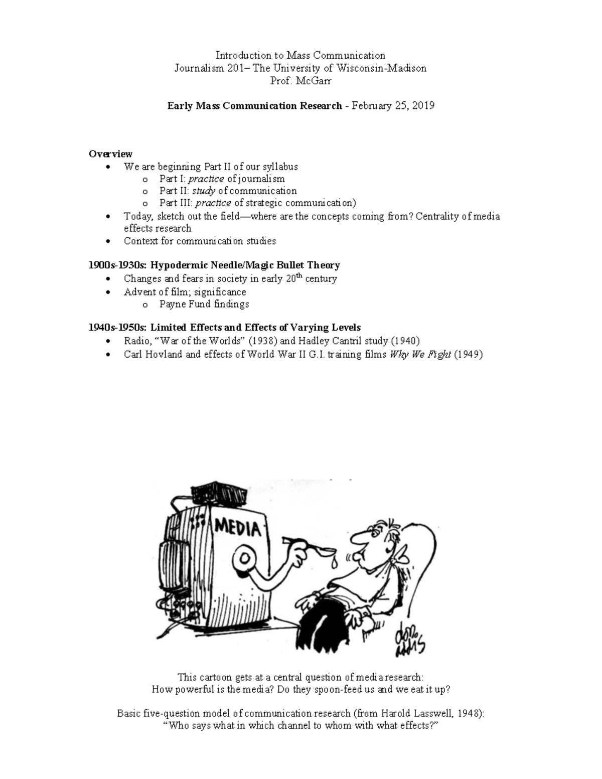 Handout 2019 02 25 - Introduction to Mass Communication Journalism 201 ...