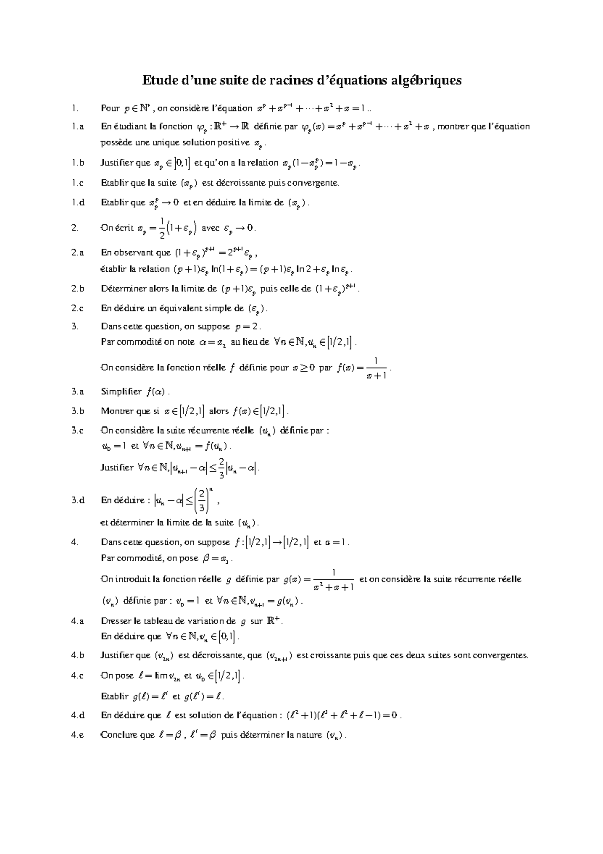 Pb045 - Cours de mathématiques appliquées - Etude d’une suite de ...