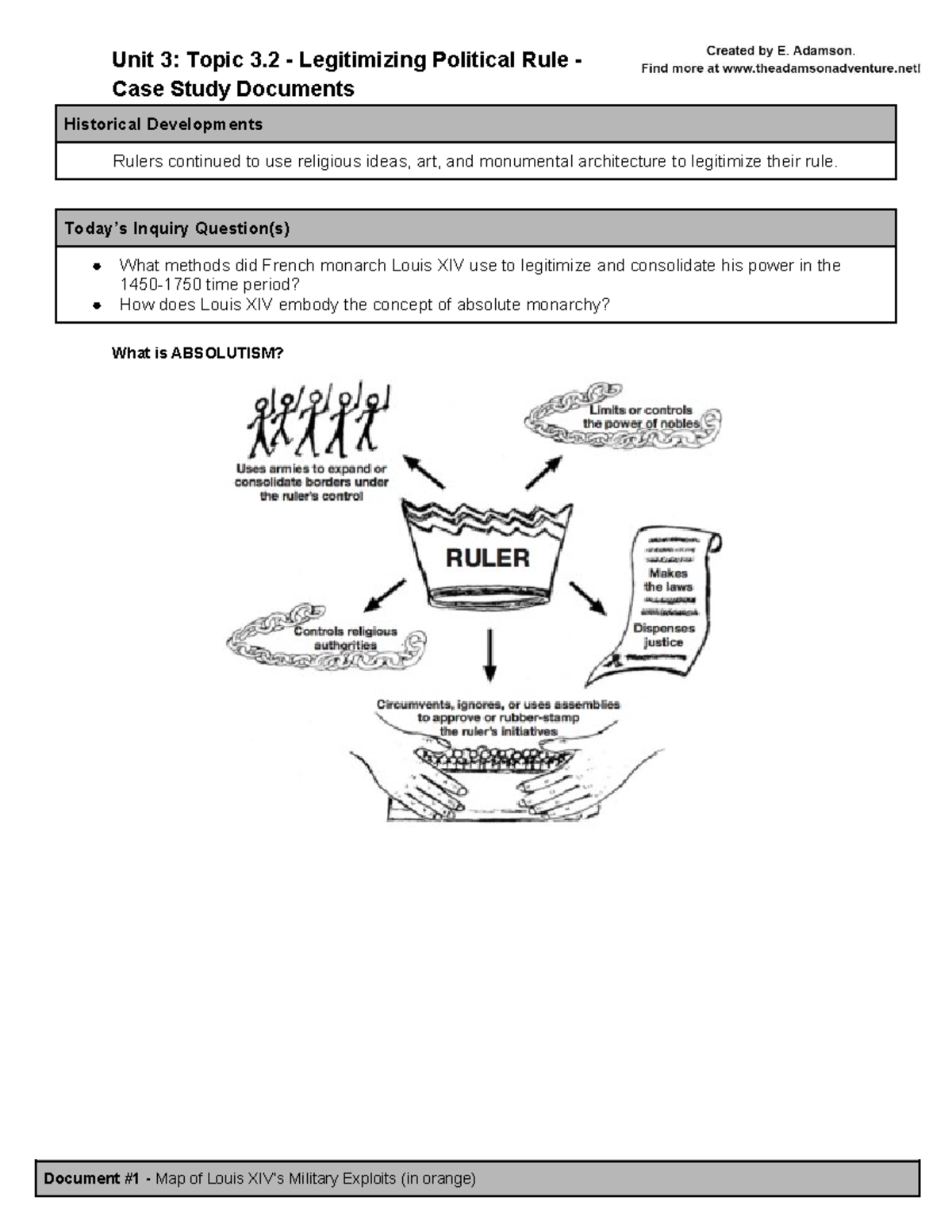 Unit 3 Legitimizing Political Rule Case Study (Documents) (1) - Unit 3 ...