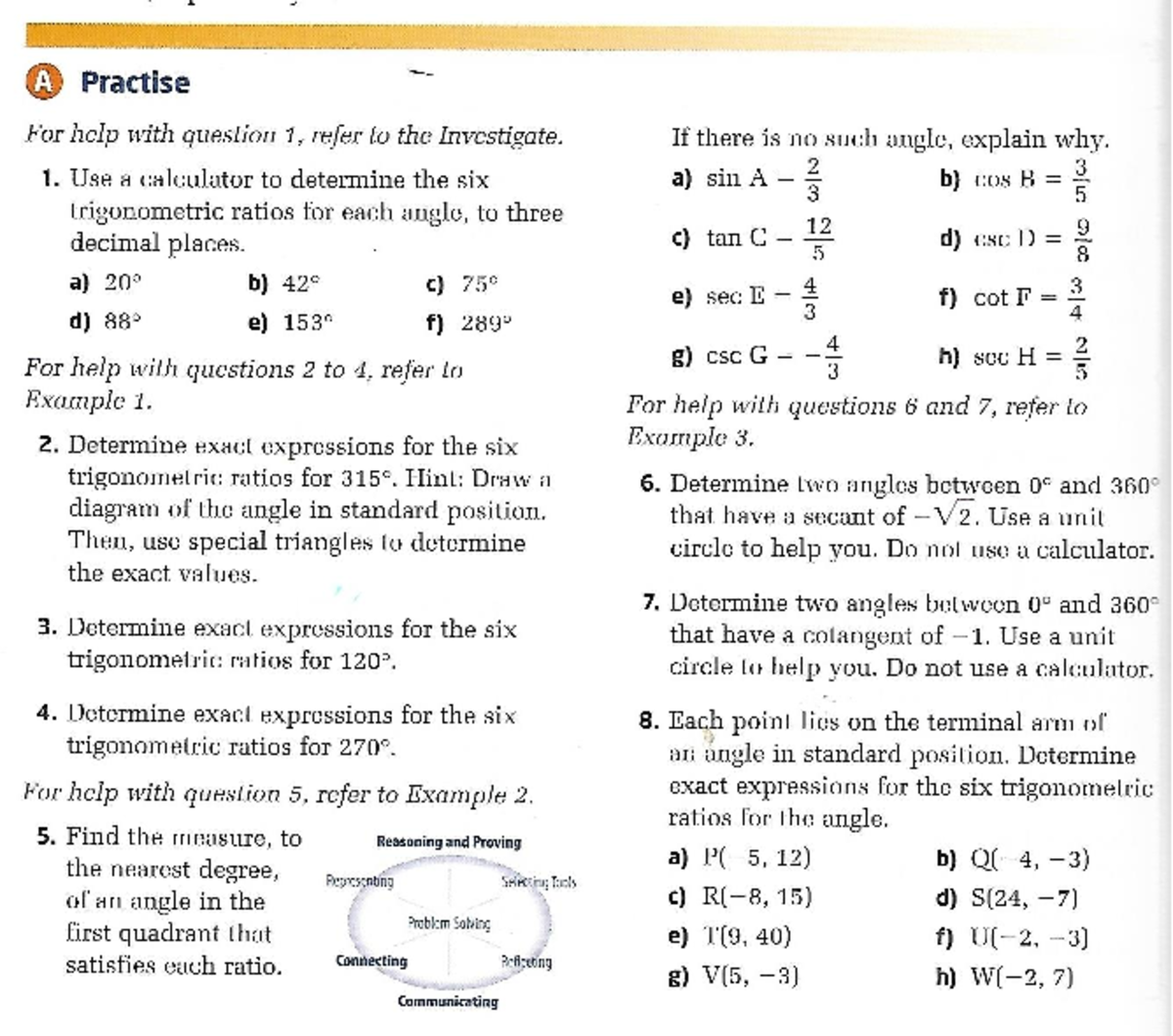 5.3 Reciprocals of Trignometric Ratios - Textbook [Questions + Answers ...