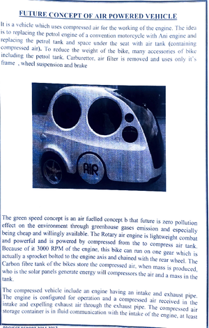 5 - This is a project report of an air powered engine moving vehicle ...