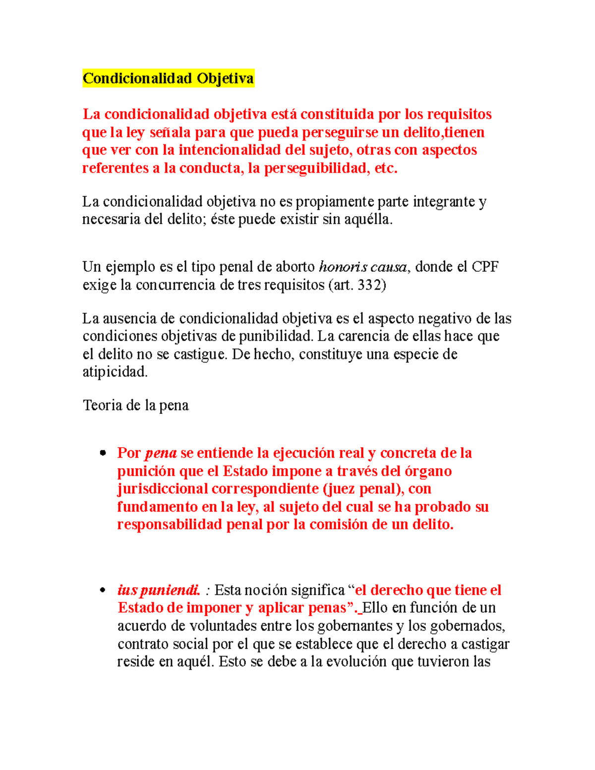Condicionalidad Objetiva - La condicionalidad objetiva no es ...