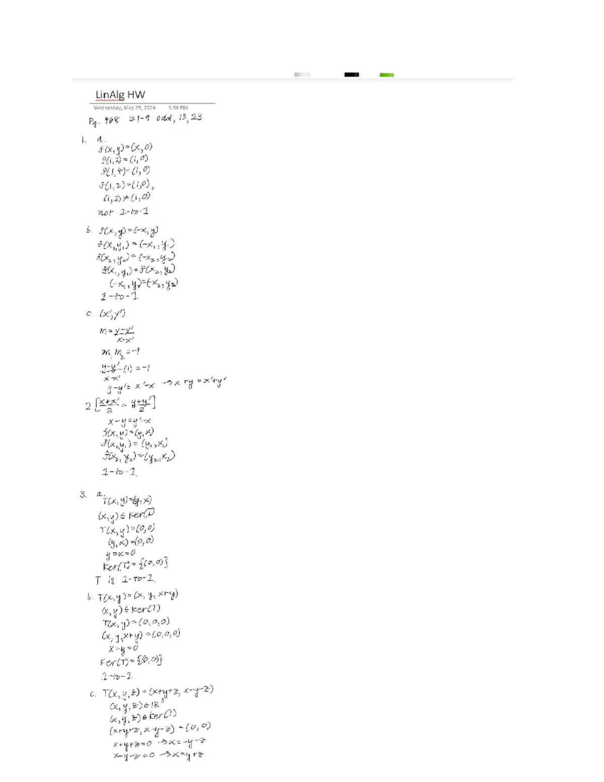 Lin Alg Hw-2 - Math 23a - Studocu