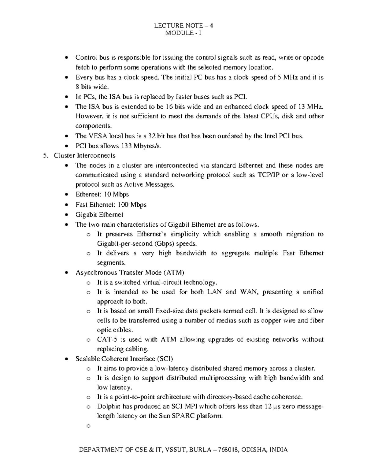 5High Performance Computing - LECTURE NOTE – 4 MODULE - I DEPARTMENT OF CSE & IT, VSSUT, BURLA ...