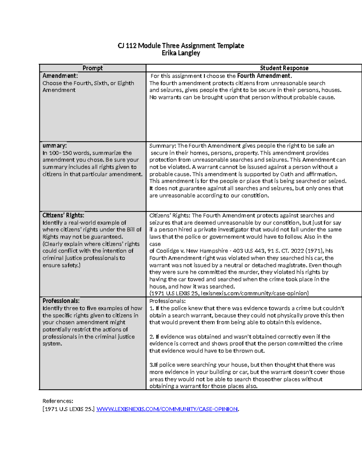 CJ 112 Module Three Assignment erika langley 2 - CJ 112 Module Three ...