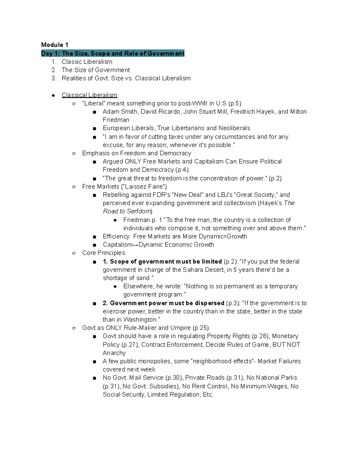 PBPL 001 Lecture Notes Part 1/3 - Module 1 Day 1: The Size, Scope and ... PBPL 001 Lecture Notes Part 1/3 - Module 1 Day 1: The Size, Scope and ...
