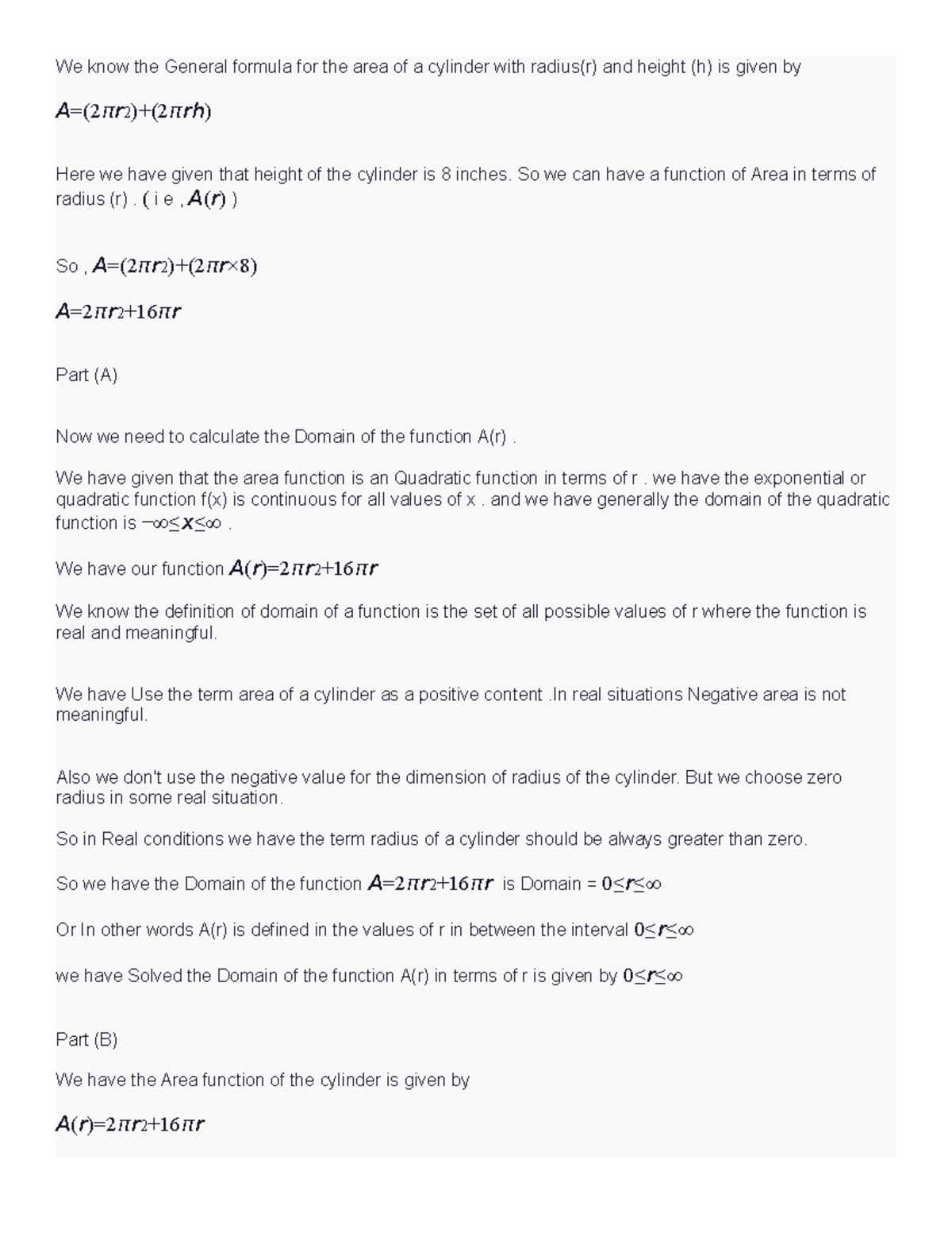 MAT140 2-1 Discussion - We know the General formula for the area of a ...