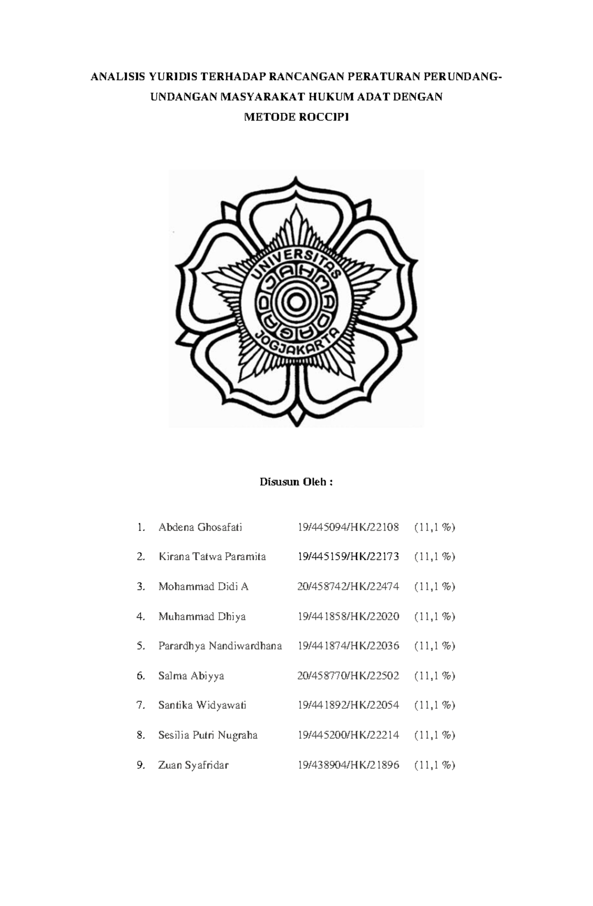 Tugas Paper Kelompok MHA - ANALISIS YURIDIS TERHADAP RANCANGAN ...