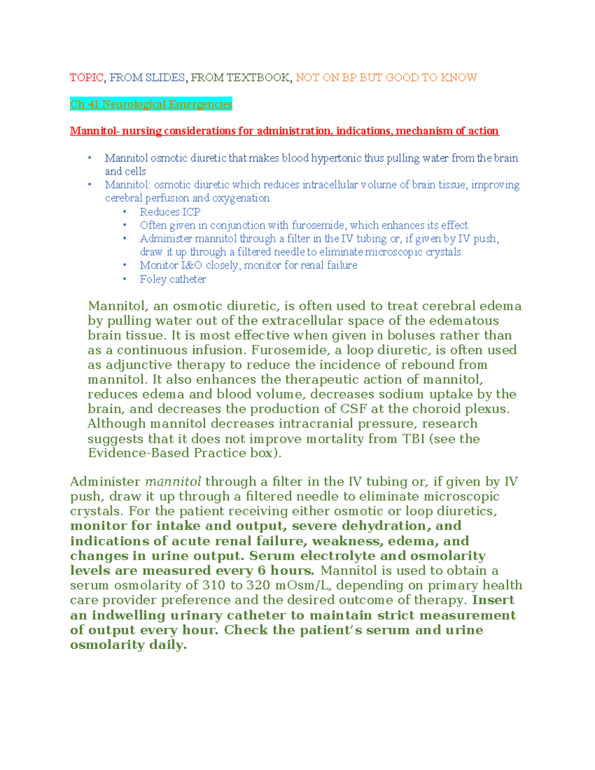 Exam 2 BP - Blue print for exam - TOPIC, FROM SLIDES, FROM TEXTBOOK ...