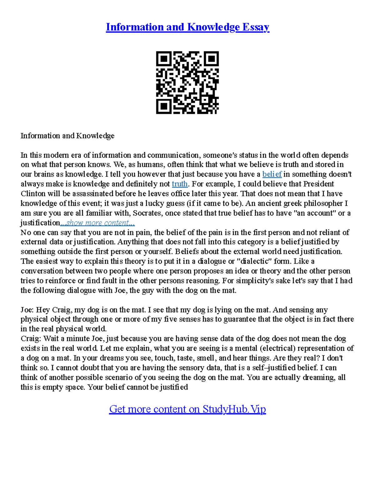 Informational Essay Topics - Information and Knowledge Essay ...