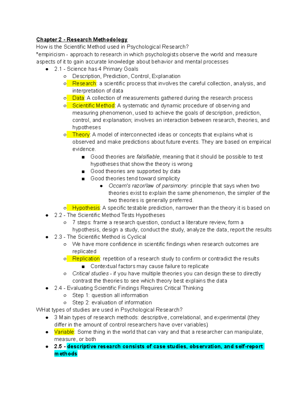 Psych Ch2 Reading - Fall 2020 Dr. Agnes Ly - Chapter 2 - Research ...