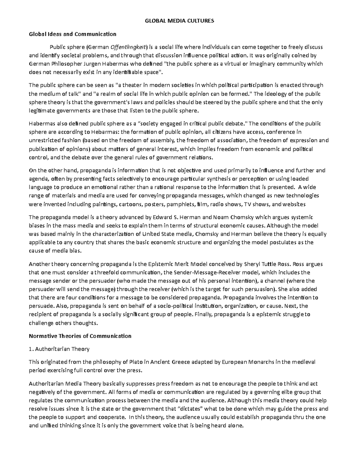 Reading 5 - Finals - Global Media cultrue - GLOBAL MEDIA CULTURES ...