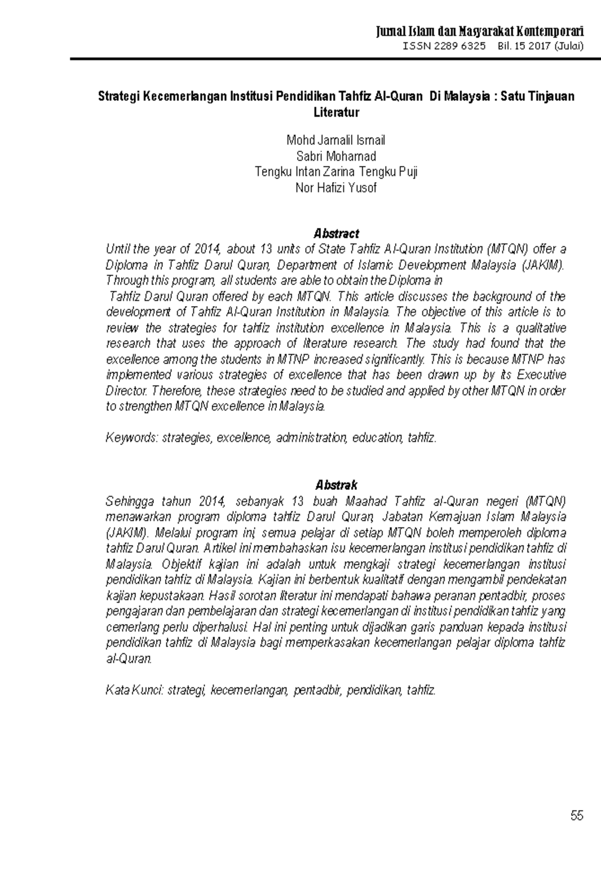 CTU101 Article 2 - Example artikel jurnal - ISSN 2289 6325 Bil. 15 2017 ...