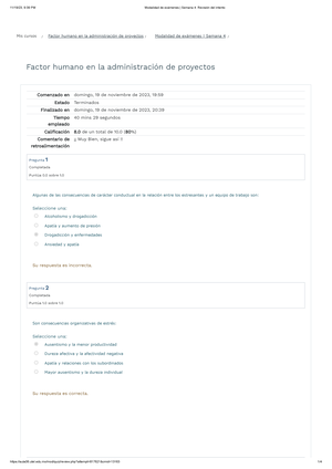 Semana 2 Factor humano en la administración de proyectos - Factor ...
