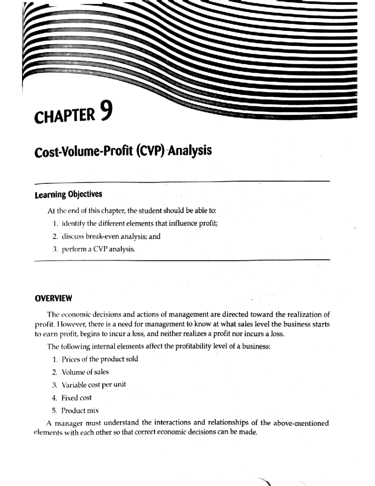 Chapter 9 CVP Analysis - making easy - CHAPTER 9 (CVP) Analysis Learning Objectives At the end ...