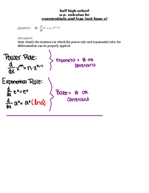 Antiderivatives and indefinite integrals - ball high school dual credit ...