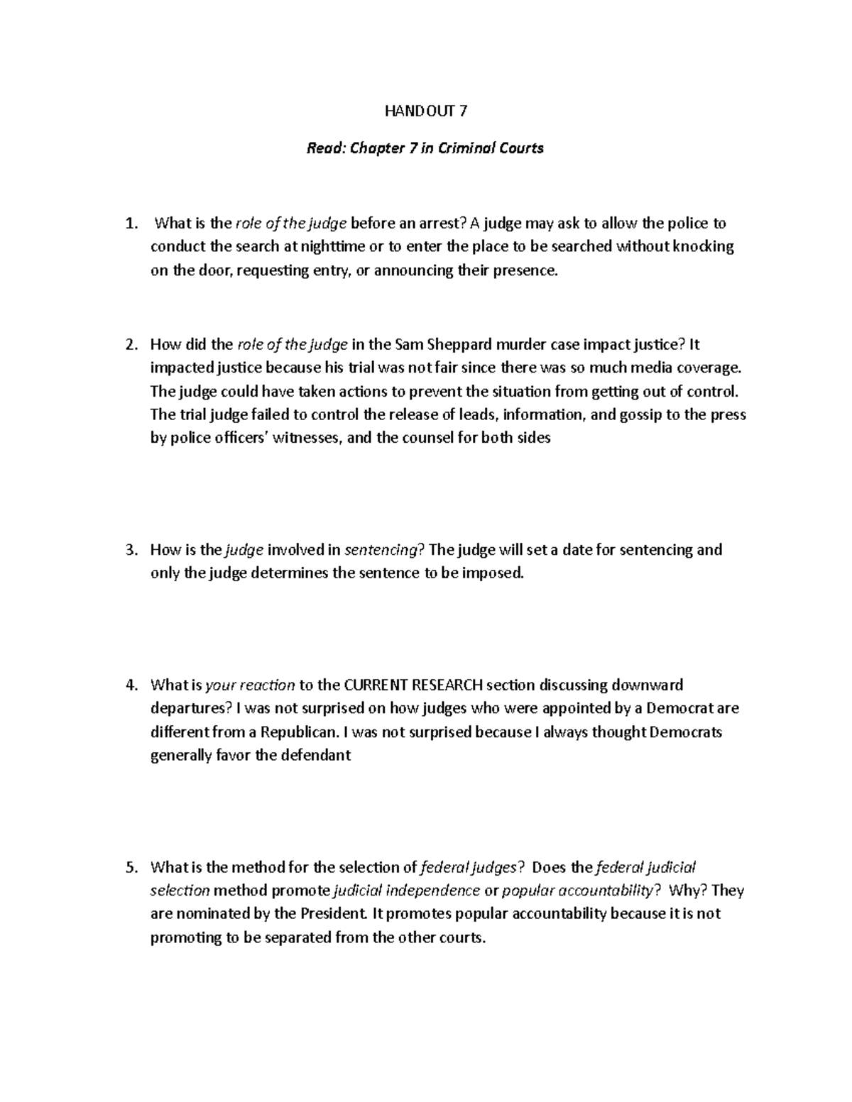 Crj 121 chapter 7 in criminal courts - HANDOUT 7 Read: Chapter 7 in ...