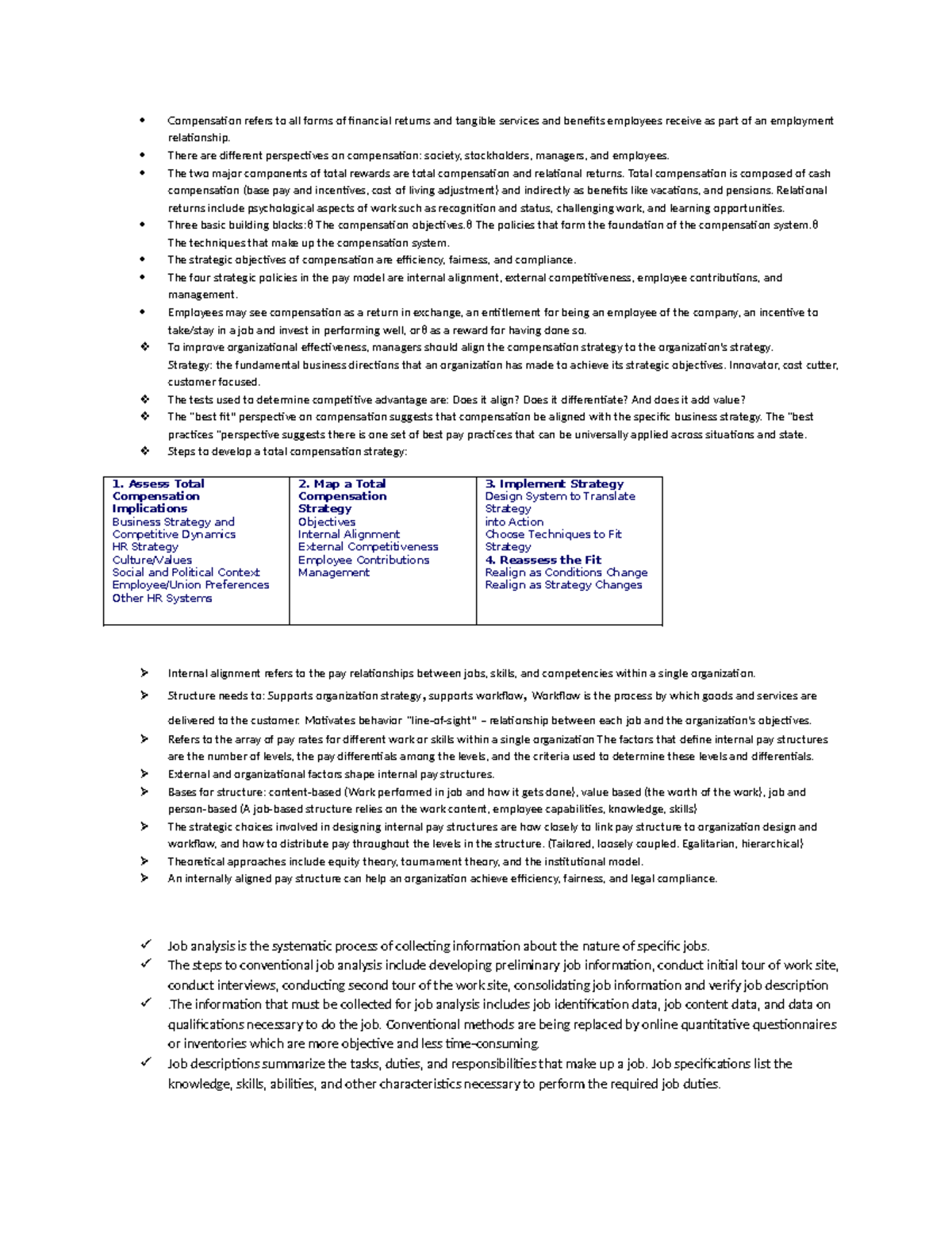 Compensation notes - Compensation refers to all forms of financial ...