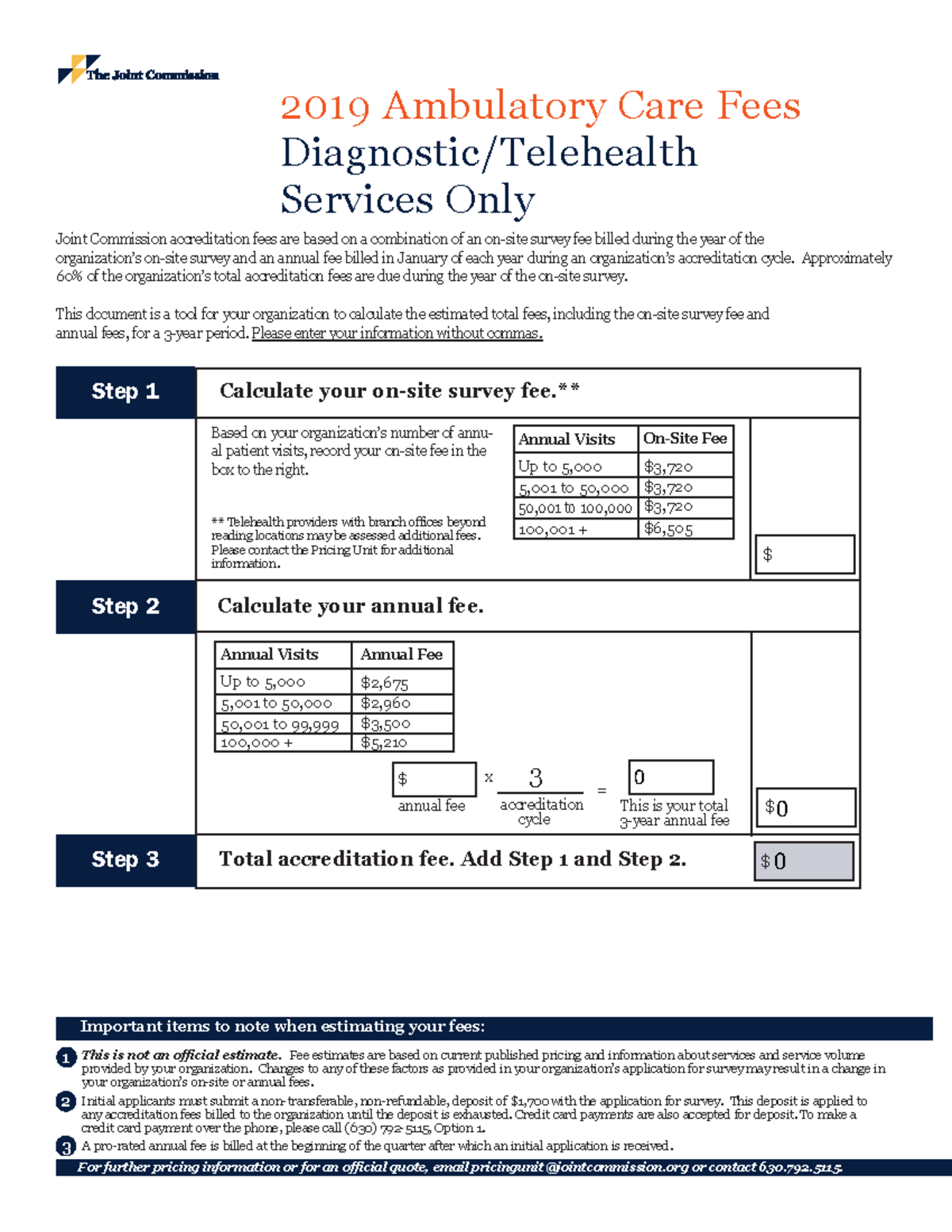 AHC Diagnostic-Telehealth pricing 19 - 2019 Ambulatory Care Fees ...