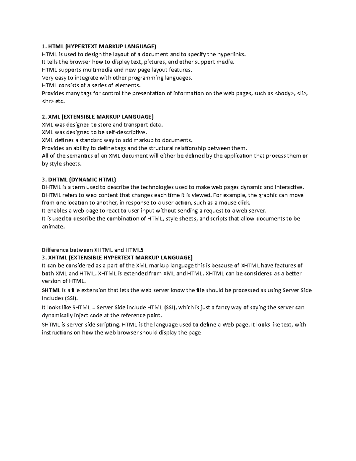 HMTL Assignment. - 1. HTML (HYPERTEXT MARKUP LANGUAGE) HTML is used to ...