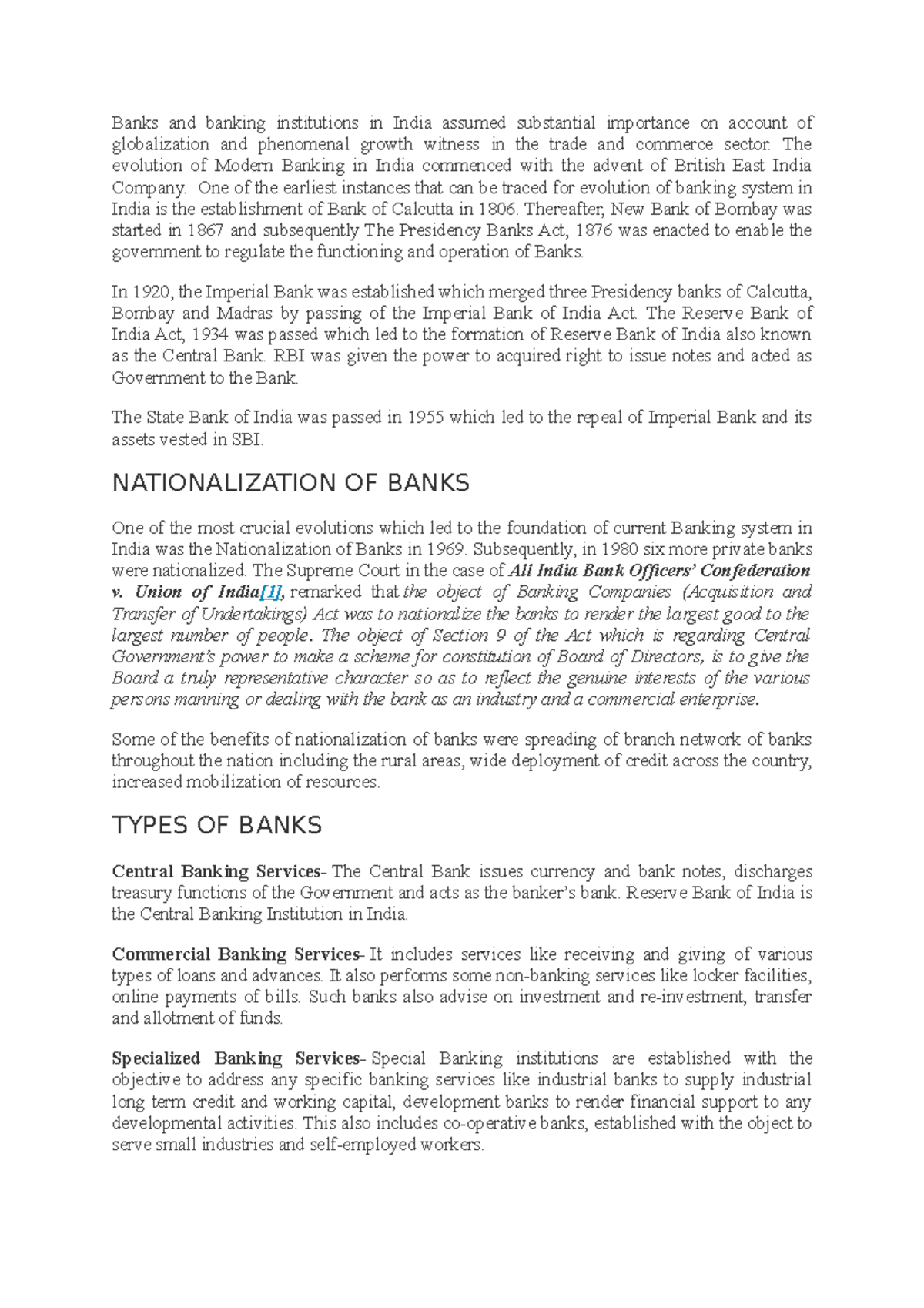 Banking notes - Banks and banking institutions in India assumed ...