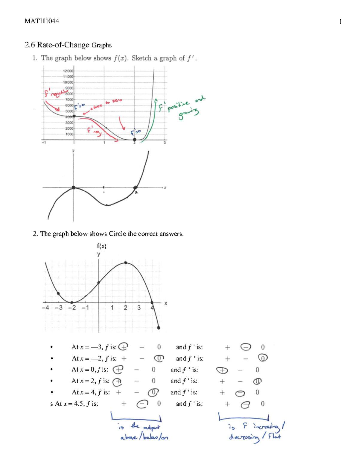 2.6-1Sols - Ocred - 2 Rate-of-Change Graphs 2. The graph below shows ...