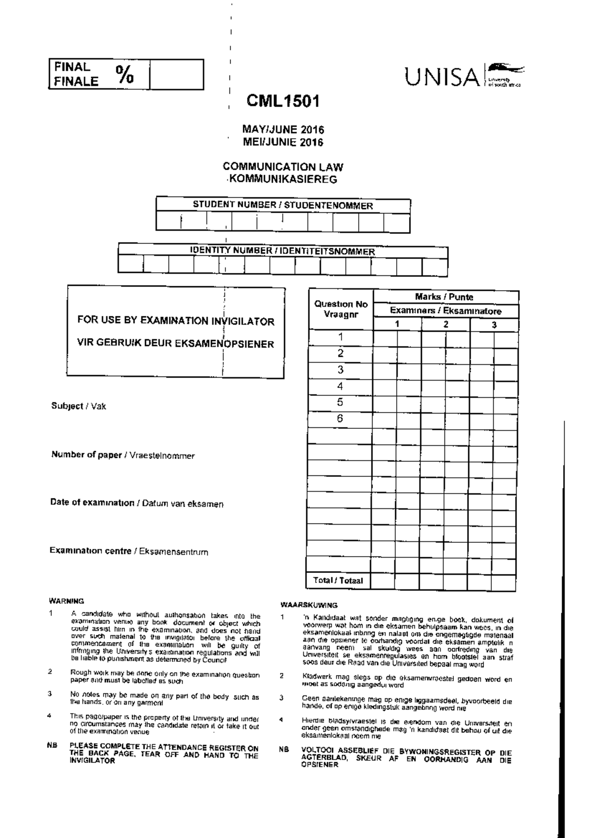 CML1501 2016 6 E 1 - Lecture notes 1 - CML1501 - Studocu