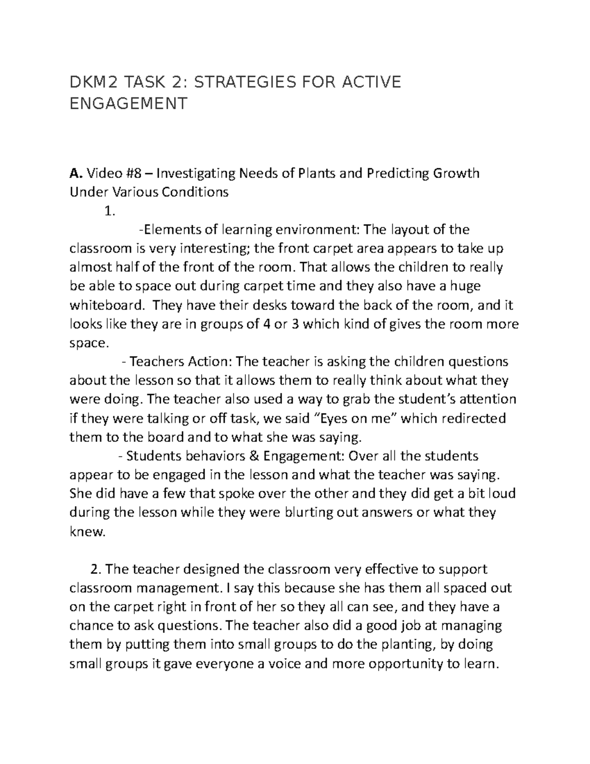 DKM2 TASK 2 2 - Task 2 pass - DKM2 TASK 2: STRATEGIES FOR ACTIVE ...