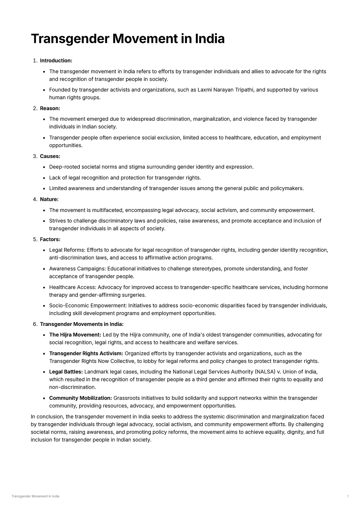 Transgender Movement in India - Founded by transgender activists and ...