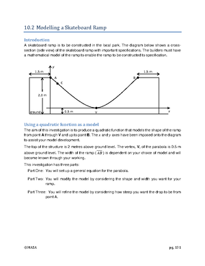 Mathematical Investigation: Designing A Skateboard Ramp With Quadratics ...