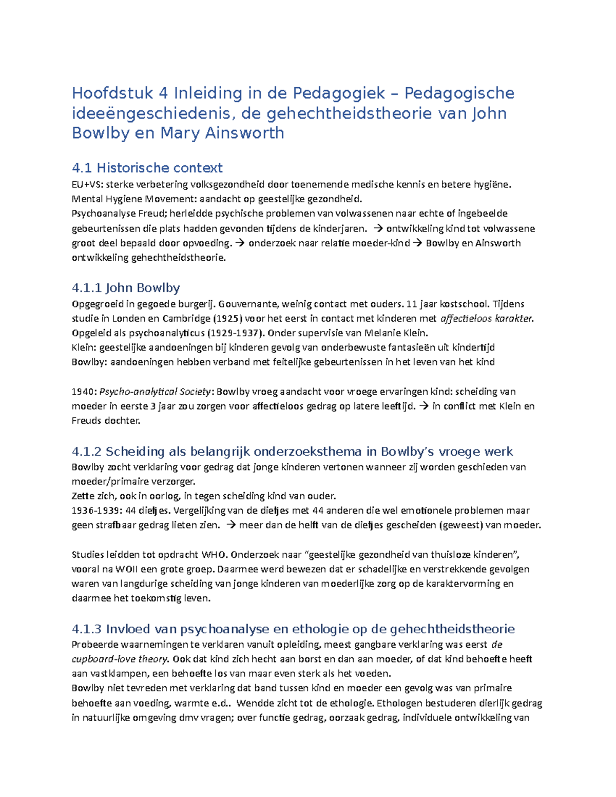 Hoofdstuk 4 Inleiding in de Pedagogiek - ijzendoorn - Hoofdstuk 4 Inleiding in de Pedagogiek ...