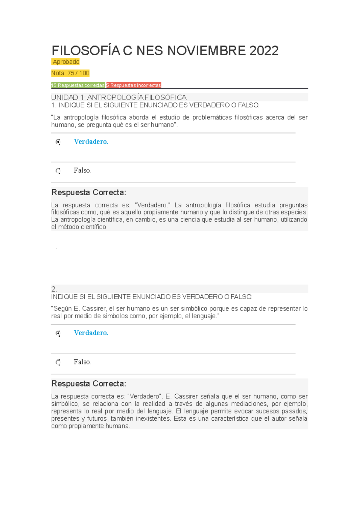 Examen Filosofía C NES Noviembre 2022 - FILOSOFÍA C NES NOVIEMBRE 2022 ...