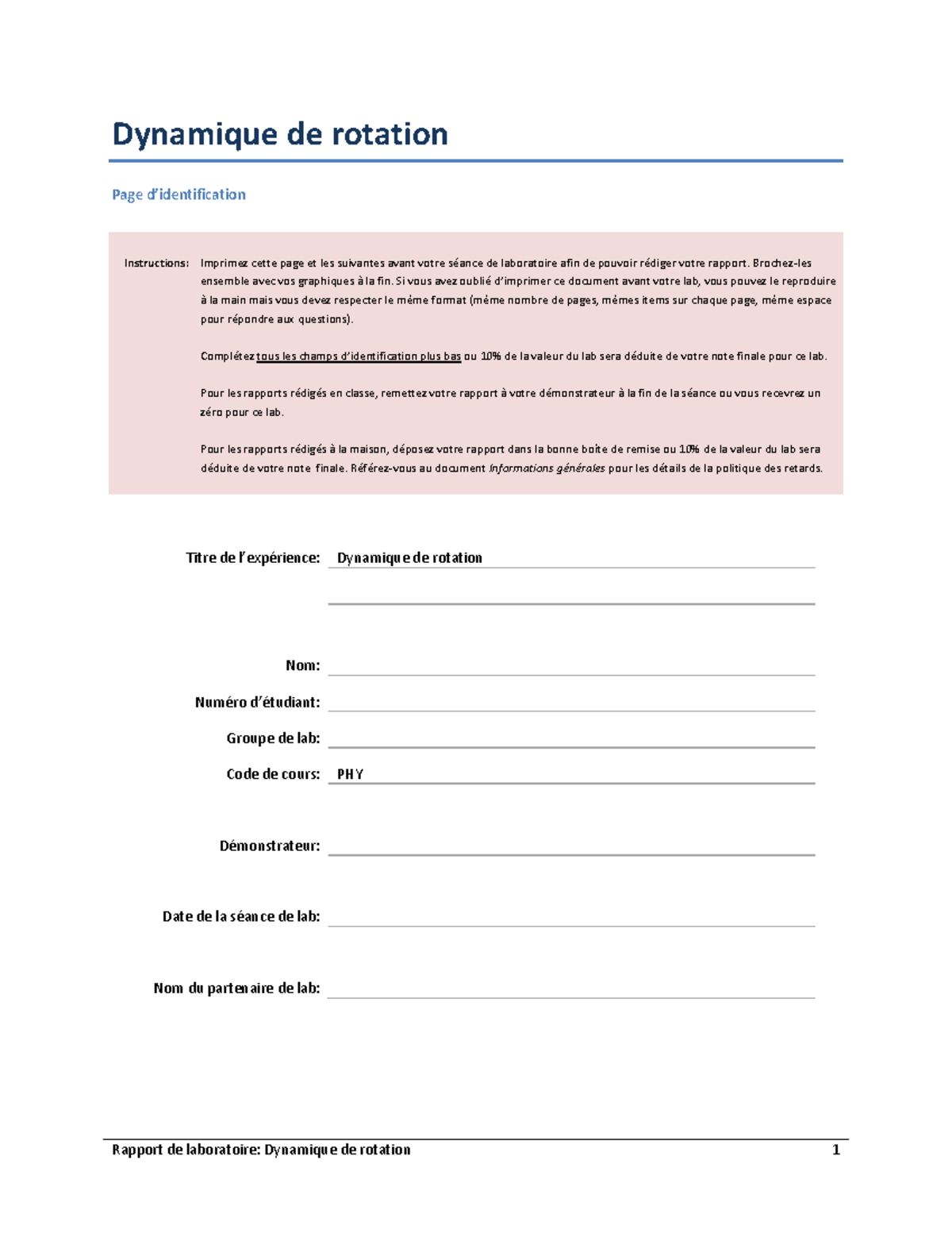 Dynamique de rotation - rapport - Dynamique de rotation Page d ...