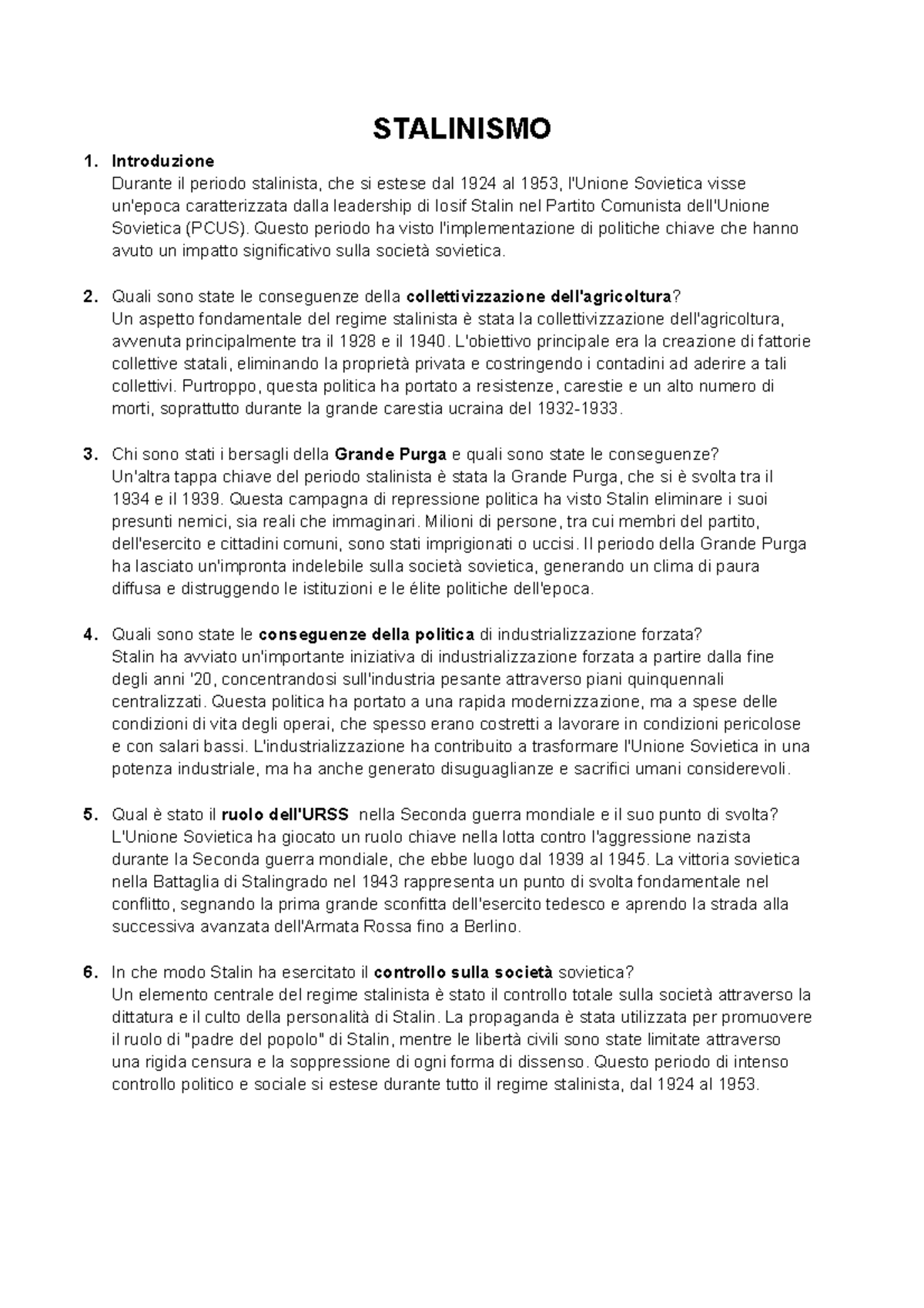 Stalinismo - fgdf - STALINISMO Introduzione Durante il periodo ...