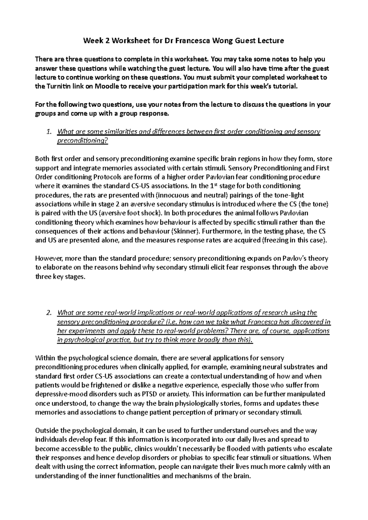 Francesca Wong Guest Lecture Worksheet Week 2 Tutorial Week 2 Worksheet For Dr Francesca Wong