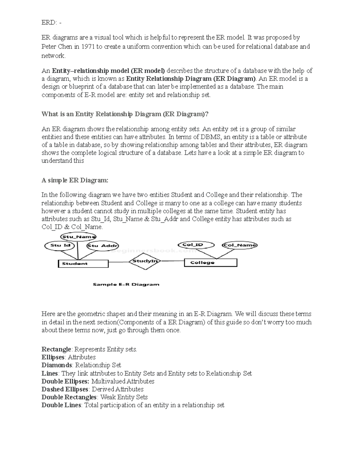 Unit 5 Analysis and Design Tools - ERD: - ER diagrams are a visual tool ...