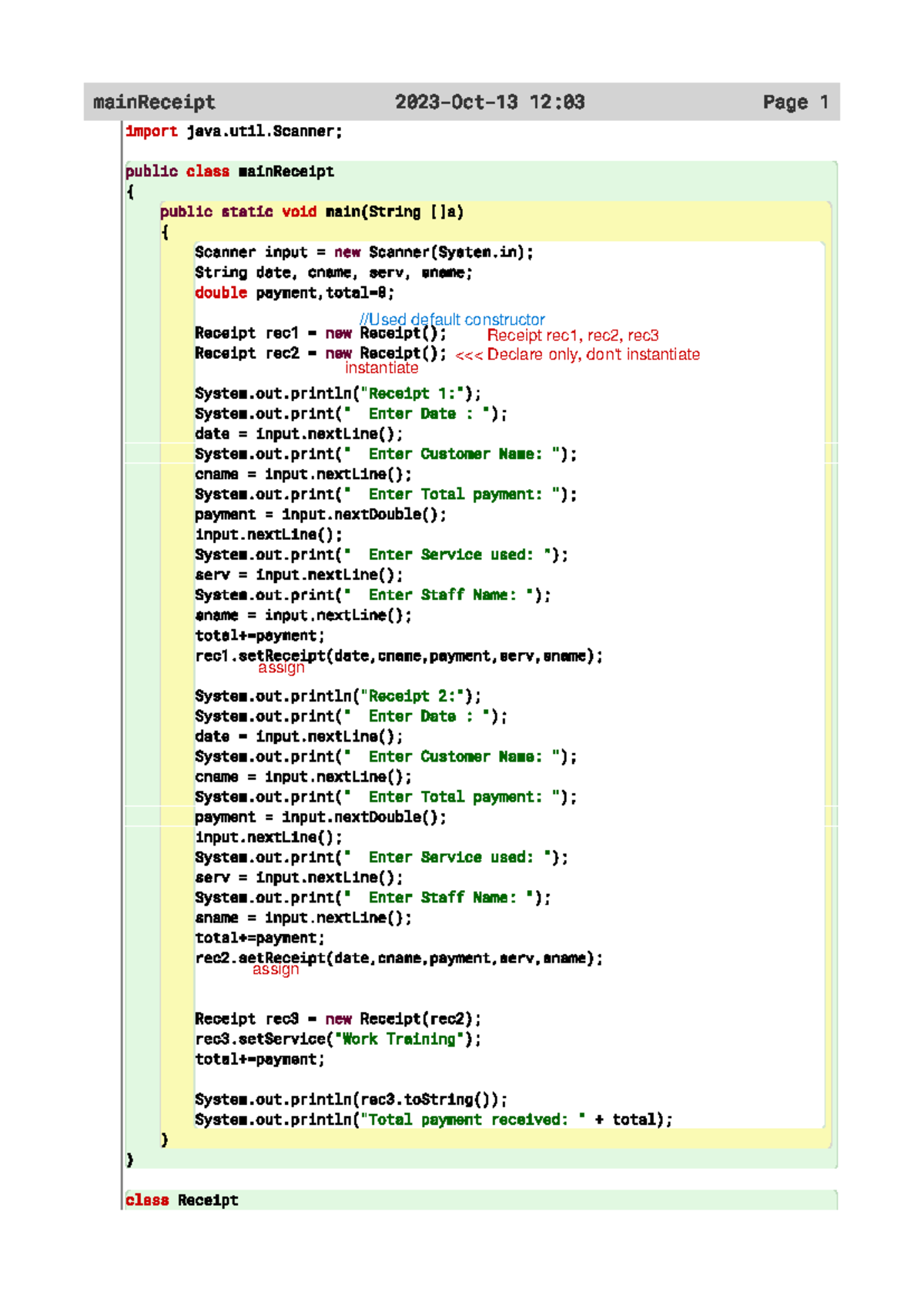 Q2 - practice code - Object Oriented Programming - Studocu