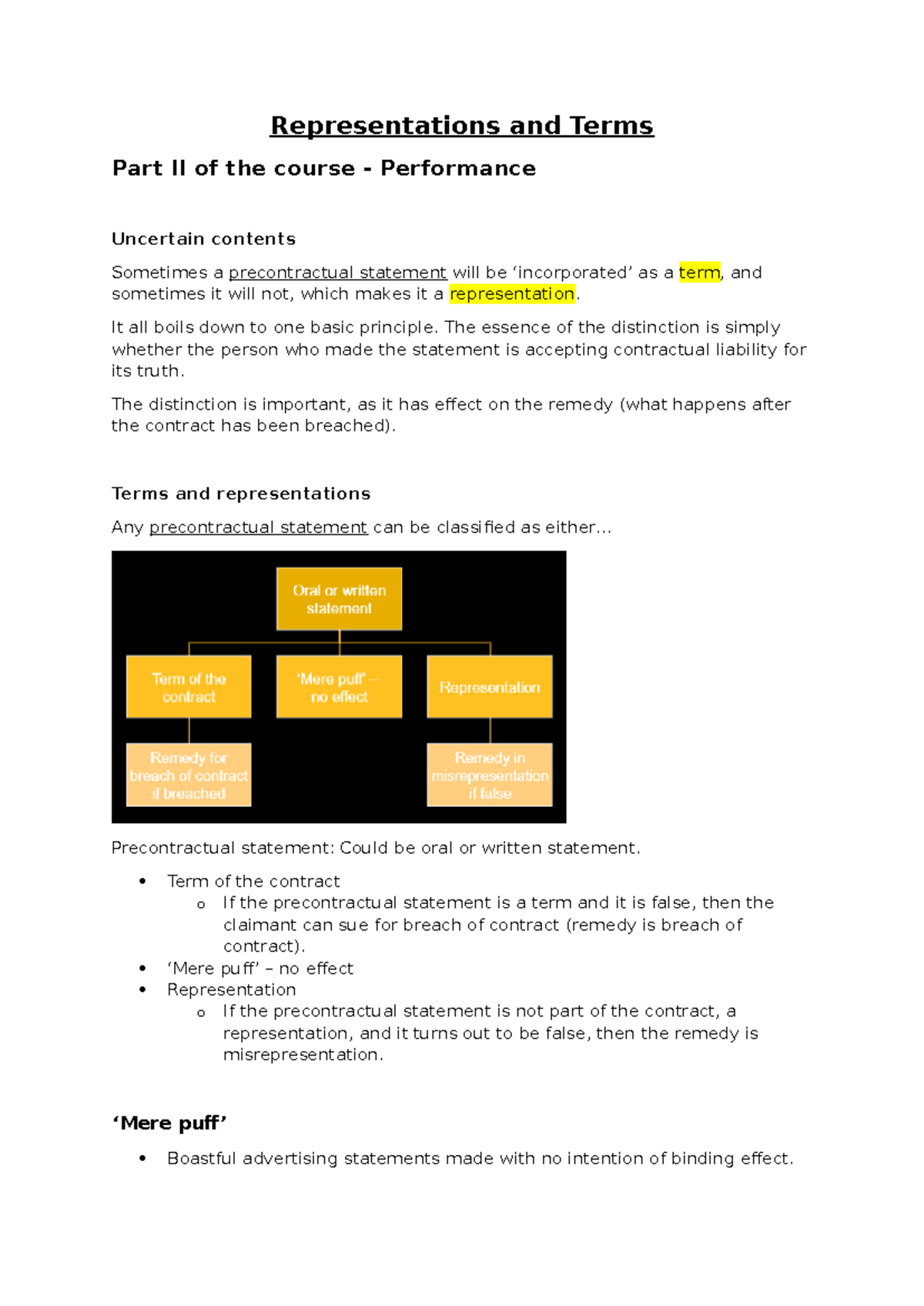Lecture 9 Representations and Terms - Representations and Terms Part II ...