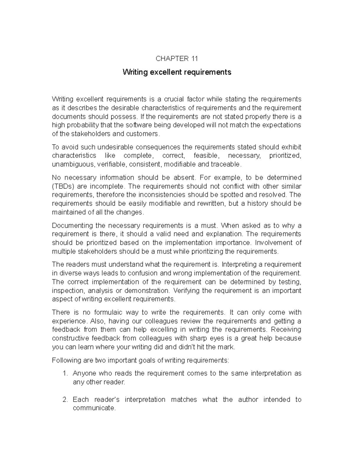 CPSC541 assignment 3 - CHAPTER 11 Writing excellent requirements ...