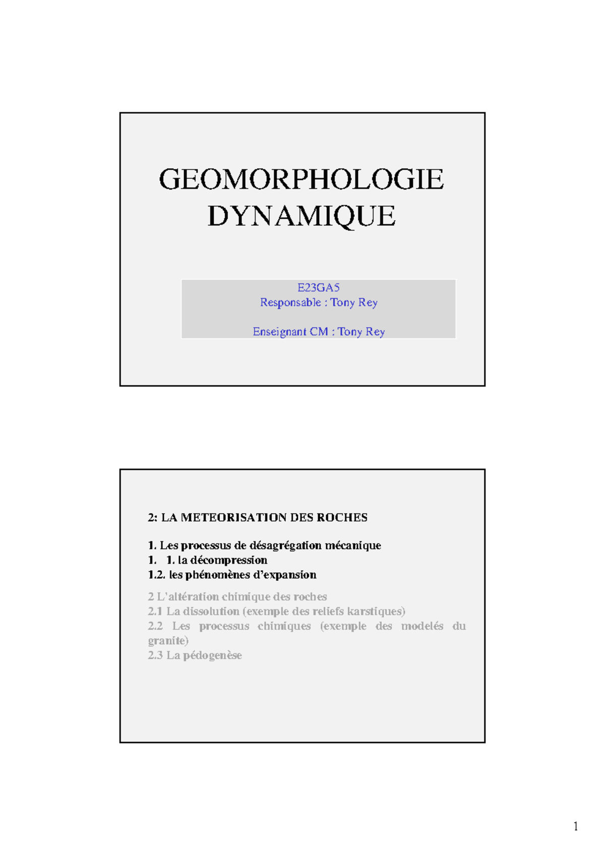 CM2 meteorisation fragmentation - GEOMORPHOLOGIE DYNAMIQUE E23GA ...