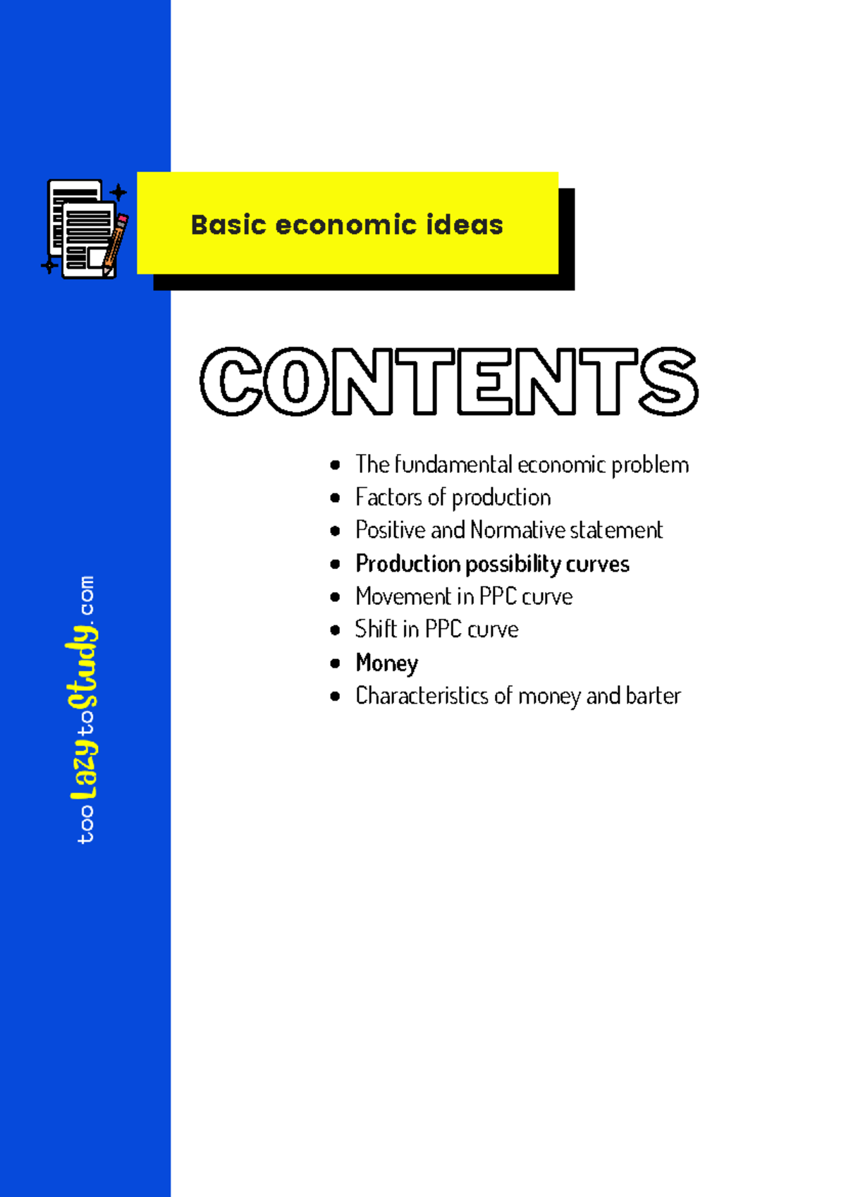 Basic economic idea11s - The fundamental economic problem Factors of ...