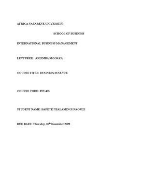 Credit Management Assignment 2 - QUESTION ONE (a) Enumerate four ways a ...